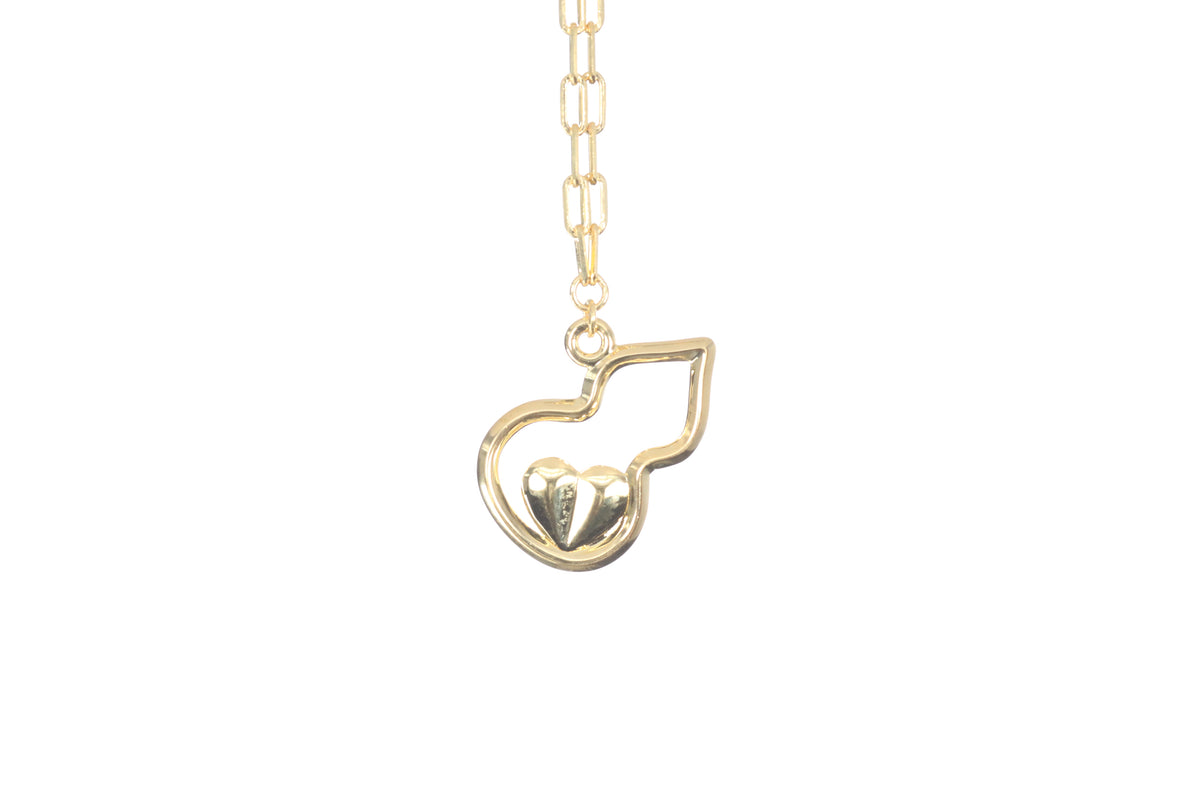 24K Hulu and Heart Gold Necklace – Jade Galore